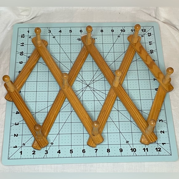 Storage & Organization | Vintage Expanding Peg Rack Solid Wood With ...